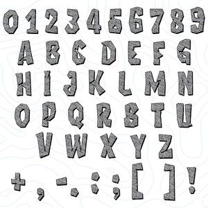 7 Block Bulletin Board Black & White Scribble Doodle Alphabet Dot ...