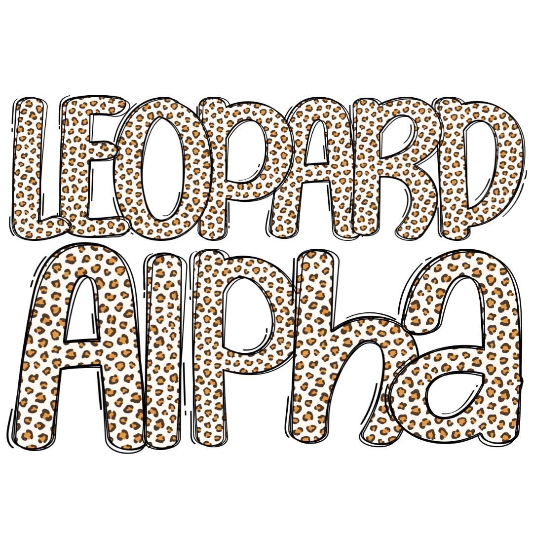 Leopard Doodle Font | Wild Spotted Alphabet PNG | Uppercase, Lowercase ...