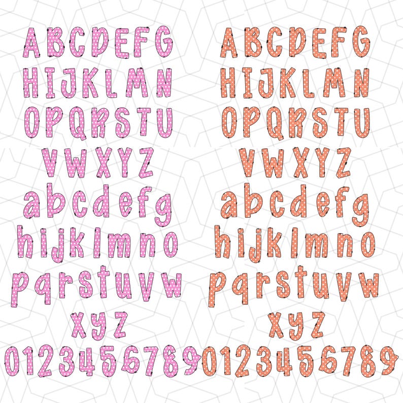 Pastel Back to School Preppy Alphabet | Doodle Alpha Font Letter and ...