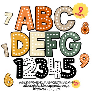 Bright Fall Doodle Alphabet Png, Custom Thanksgiving Alphabet Png, Font ...