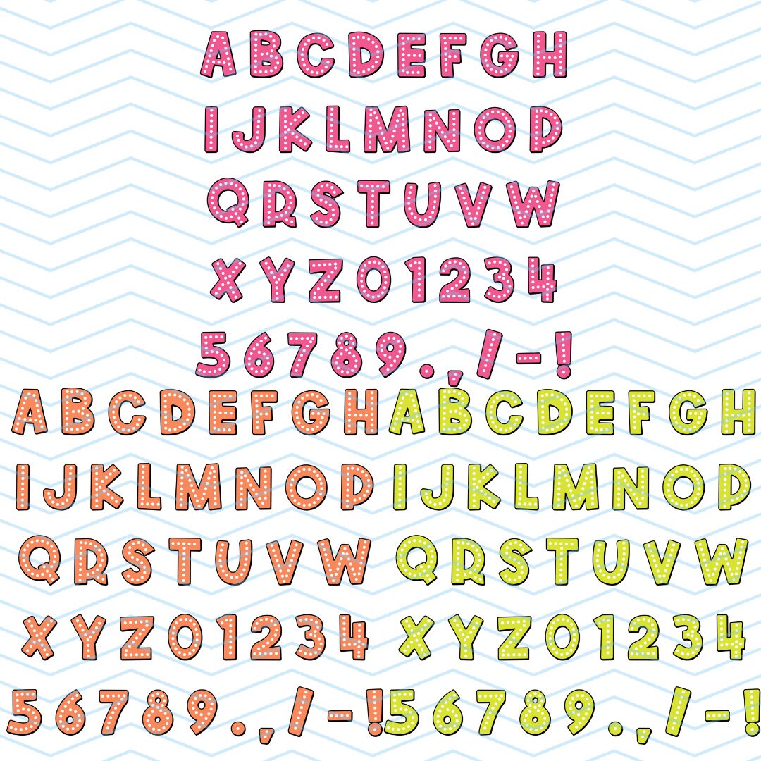 Bright Colorful Letters Png, Dalmatian Alphabet Bundle, Polka Dot ...