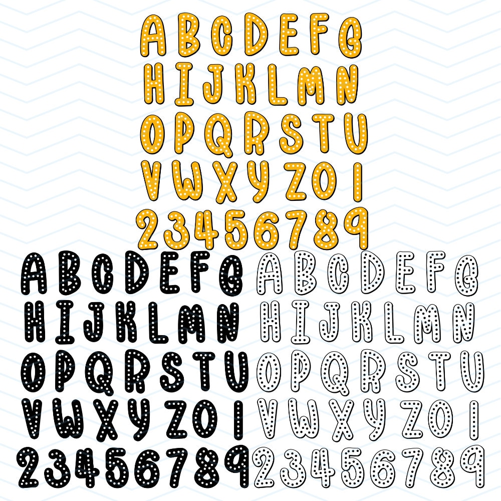 Bright Neon Letters Png, Dalmatian Alphabet Bundle, Polka Dot Alphabet ...