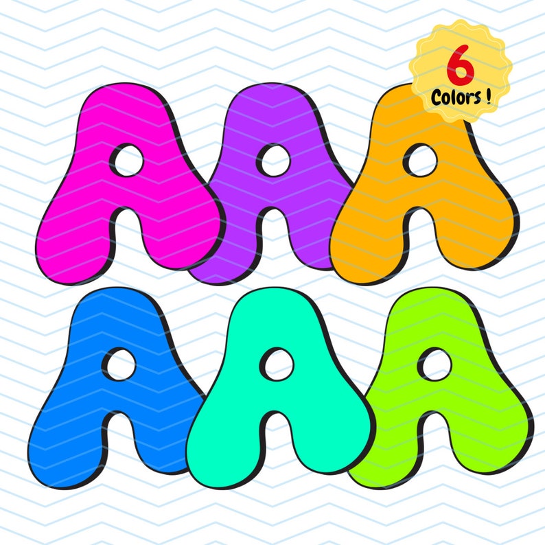 Groovy Alphabet Png, Retro Letters Png, Bright Neon Color Palette ...