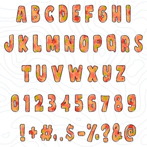 Boho Autumn Doodle Letter Alphabet PNG Bundle | Autumn Doodle Alphabet ...