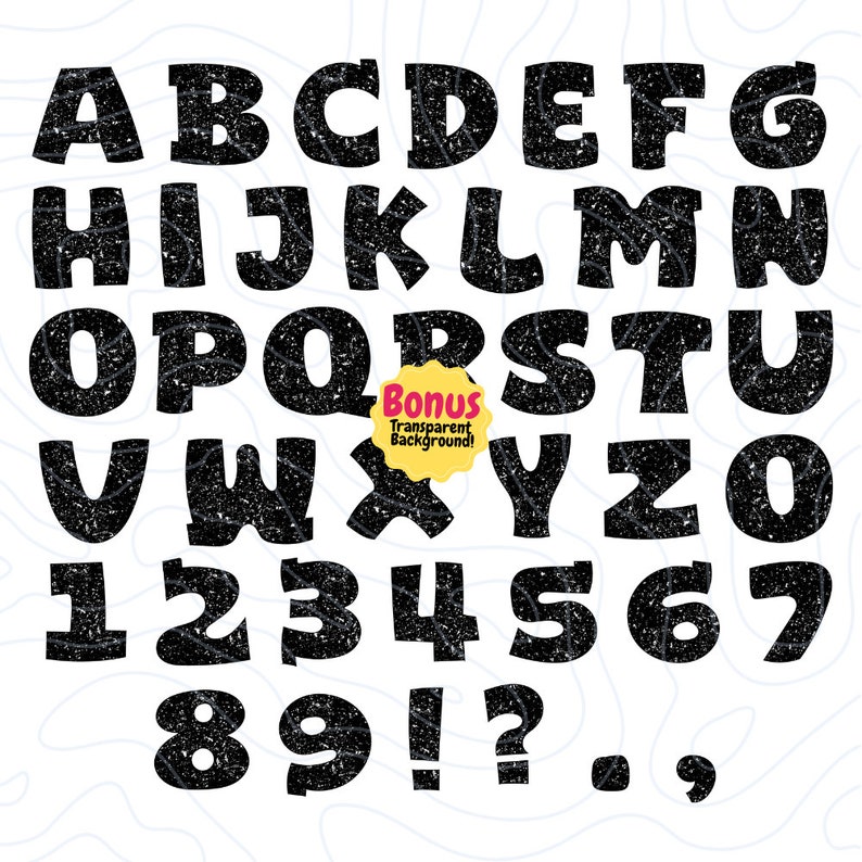 Neon Groovy Letters Png: Retro, Bold, Grunge, Distressed, Hand-drawn ...