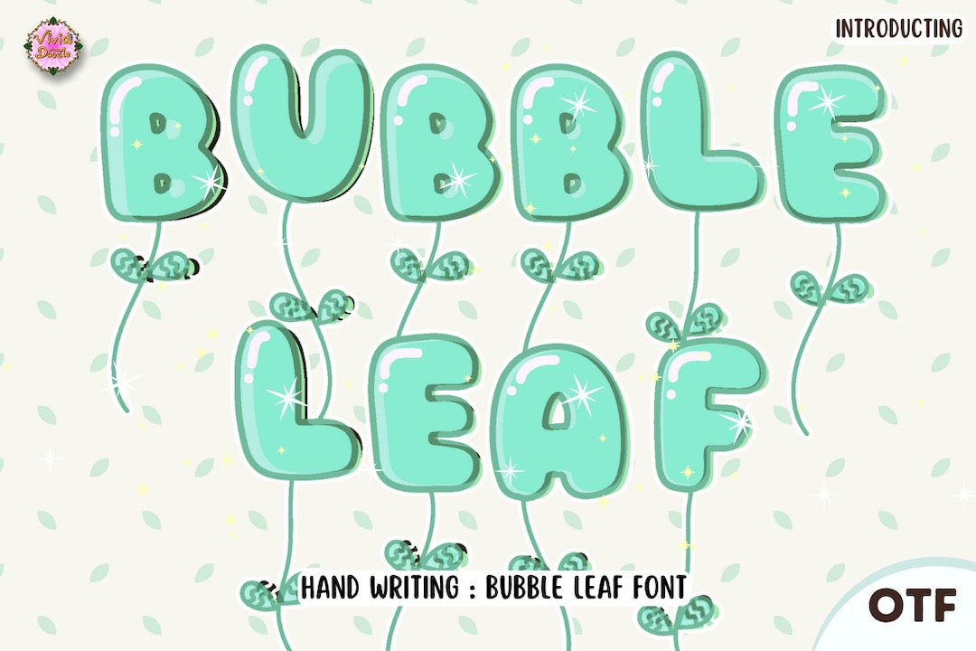 Bubble Leaf Font Procreate, Letter Fonts Procreate Designer Fonts ...