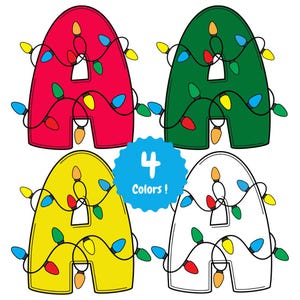 4 Colors Light up Christmas Letters, Christmas Alpha Packs, Christmas ...
