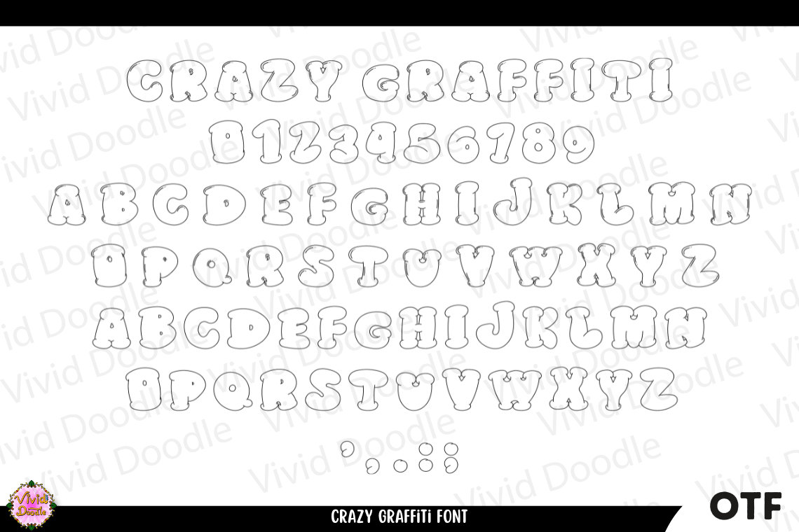 Crazy Graffiti Bubble Font Procreate, Cute Fonts for Cricut, Font ...