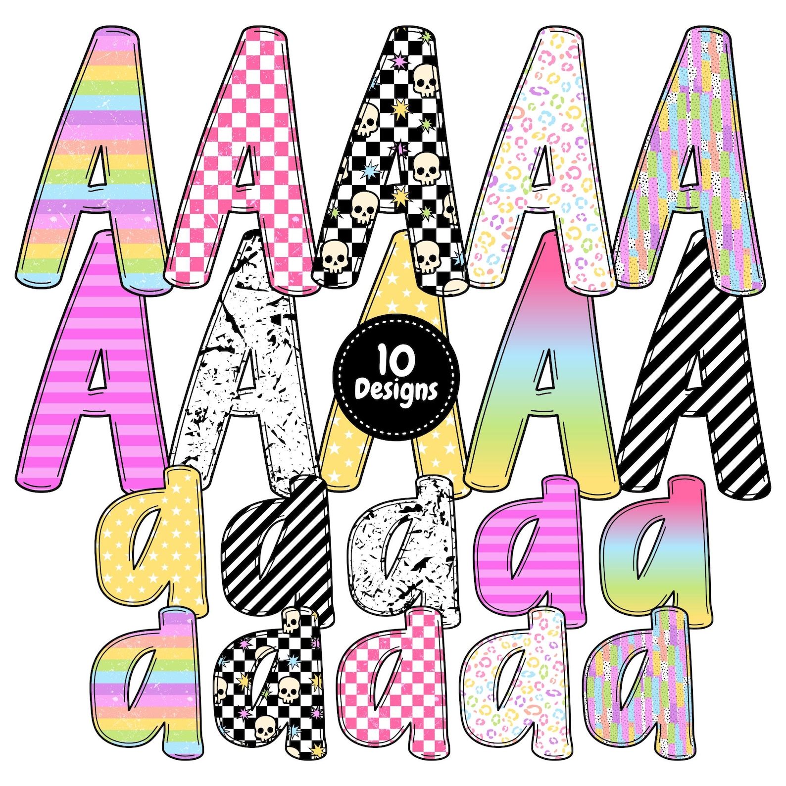 Preppy Funny Anxiety Alphabet Letters | Doodle Alpha Font Letter and ...