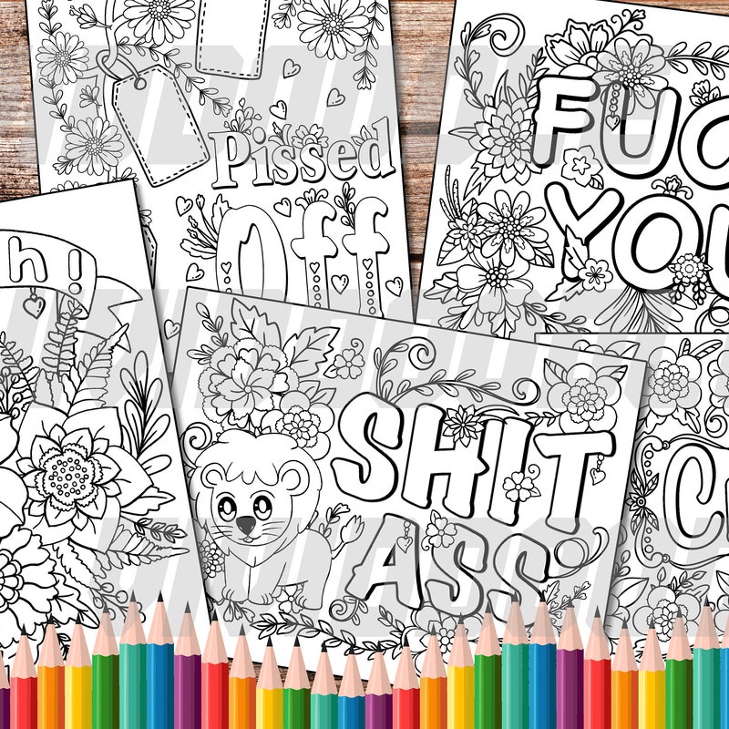 Swear Word Coloring Pages - Etsy