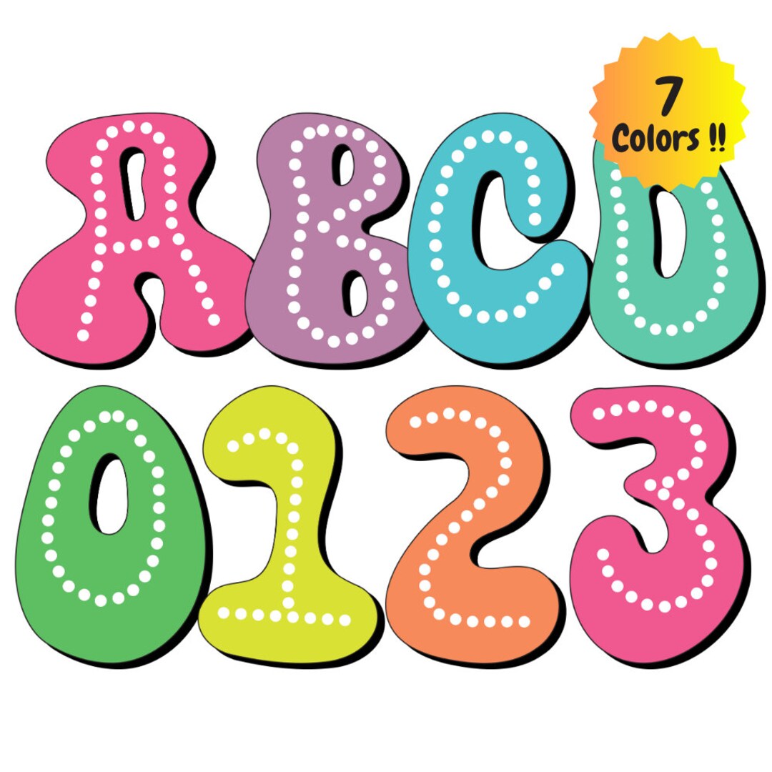 Bright Groovy Dalmation Dots Png With Shadow, Polka Dot Alphabet Png ...