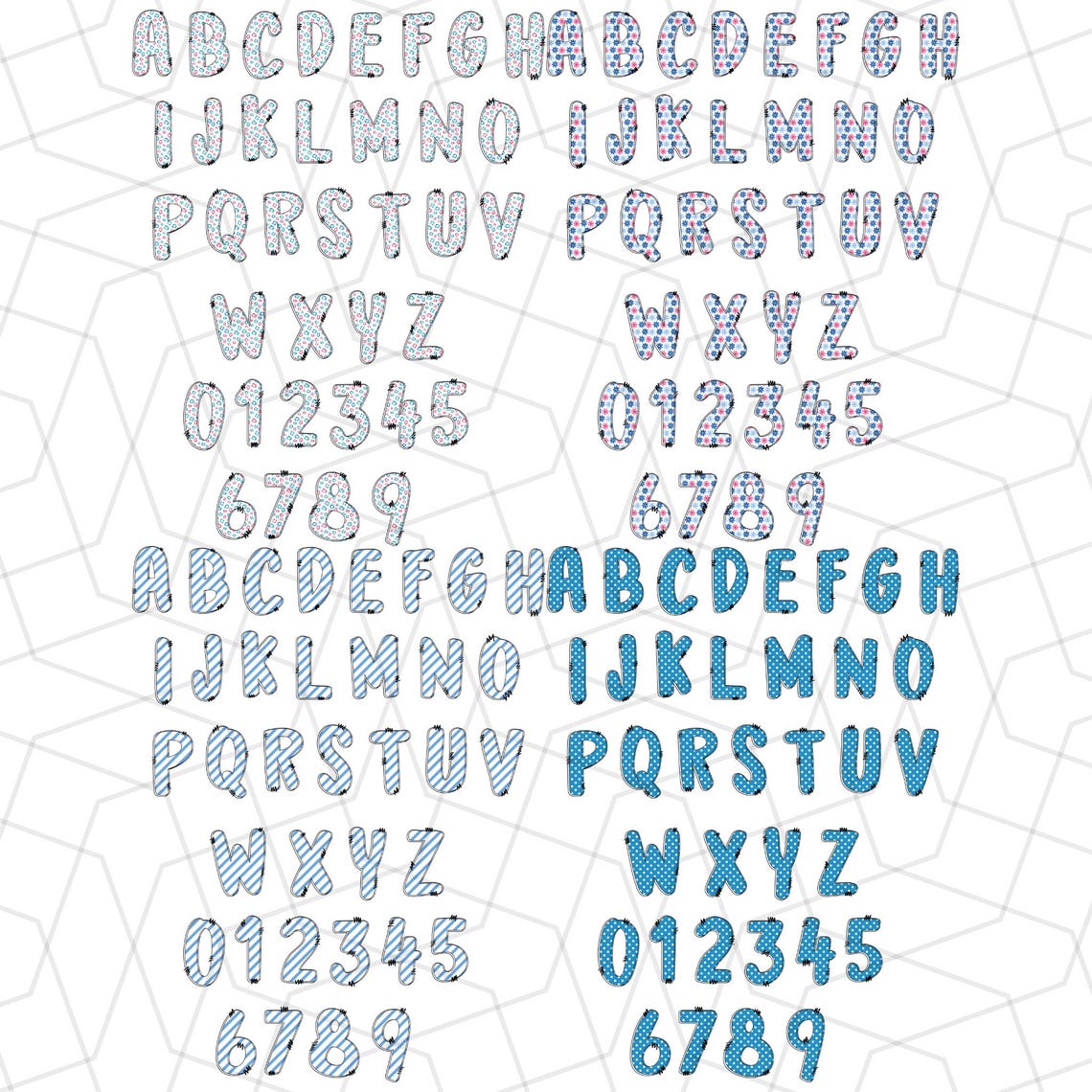 Retro Christian Alphabet | Doodle Alpha Font Letter and Number | School ...