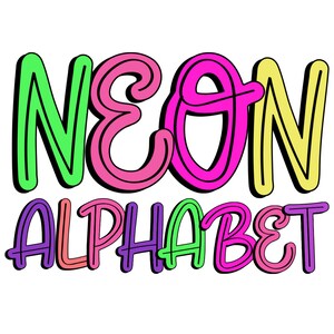 Bright Neon School Alphabet School Png, Scribble Letters Png, Colorful ...