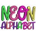 Bright Neon School Alphabet School Png, Scribble Letters Png, Colorful ...