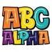 Neon Doodle Letters & School Alphabet PNG Bright, Colorful Alpha Set ...
