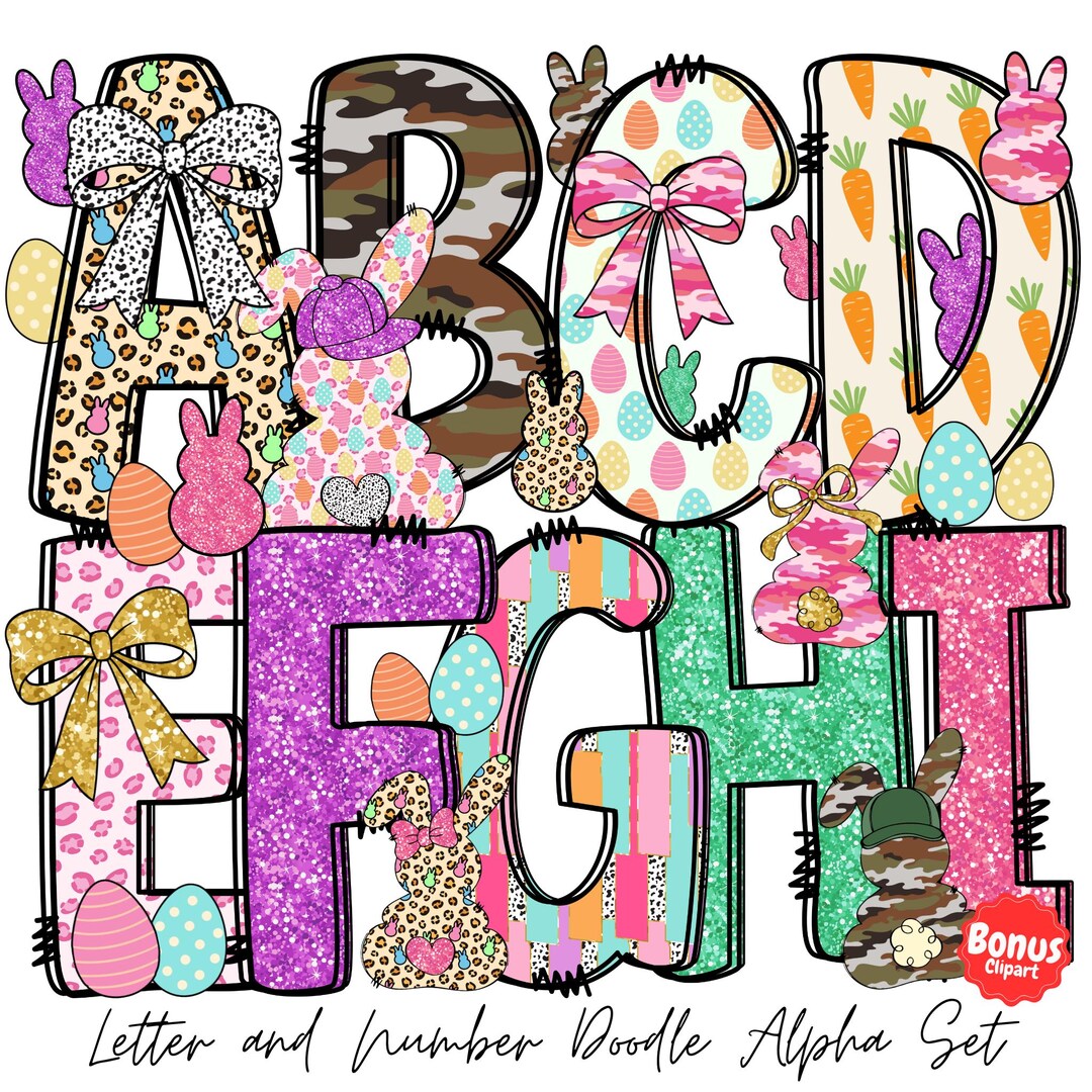 Easter Bunny Alphabet Letters Bundle | Boy Easter Bunny Png | Retro Egg ...