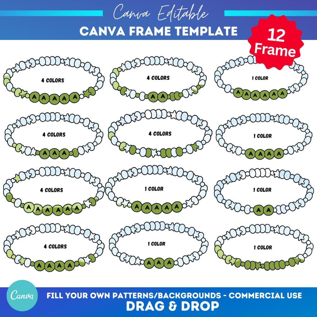 Friendship Bracelet Canva Frame | Retro Templates Bundle | Drag and ...