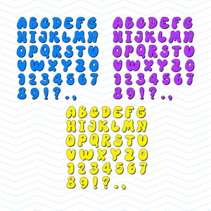 Cute Groovy Alphabet Png, Retro Letters Png, Bright Neon Color Palette ...
