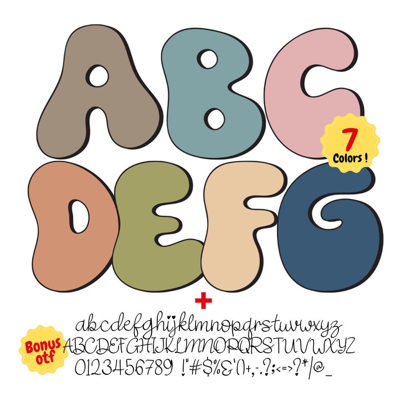 Retro Letters Png, Groovy Alphabet Png, Retro Letters PNG, Boho Color ...