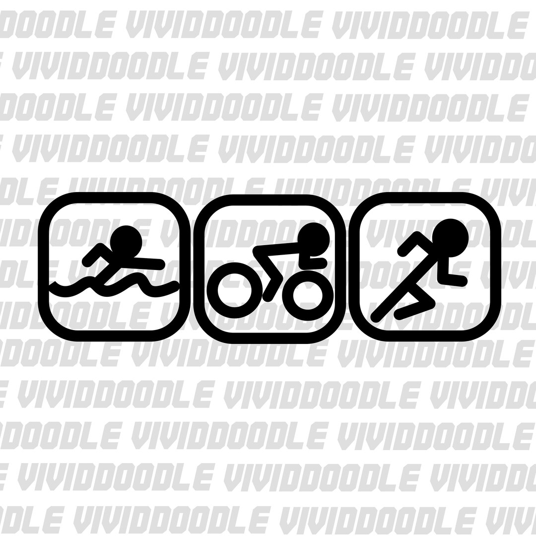 Swim Bike Run Figure Triathlon Svg Digital Download - Etsy