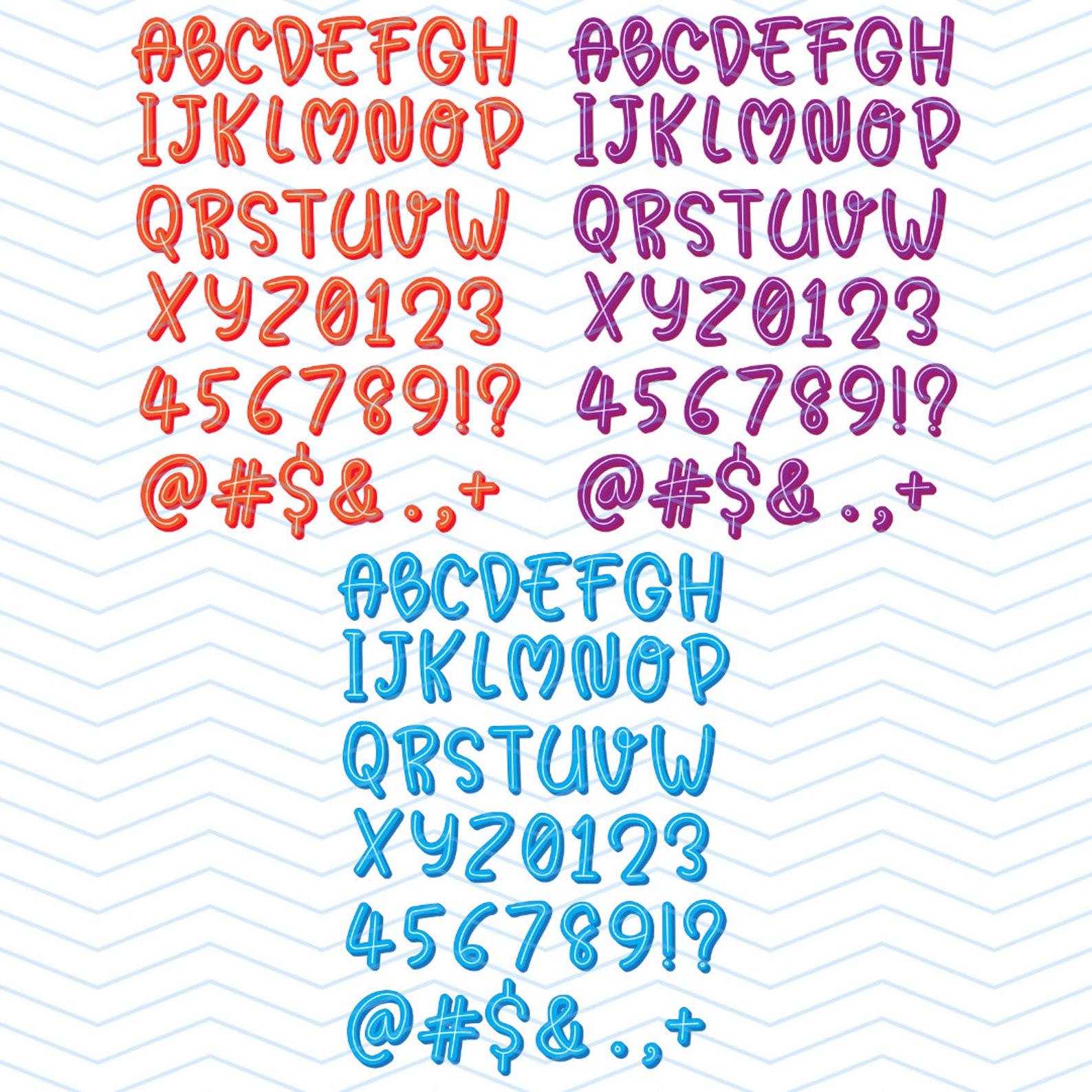 Back to School Alphabet and Number PNG : White Line Scribble, Neon ...