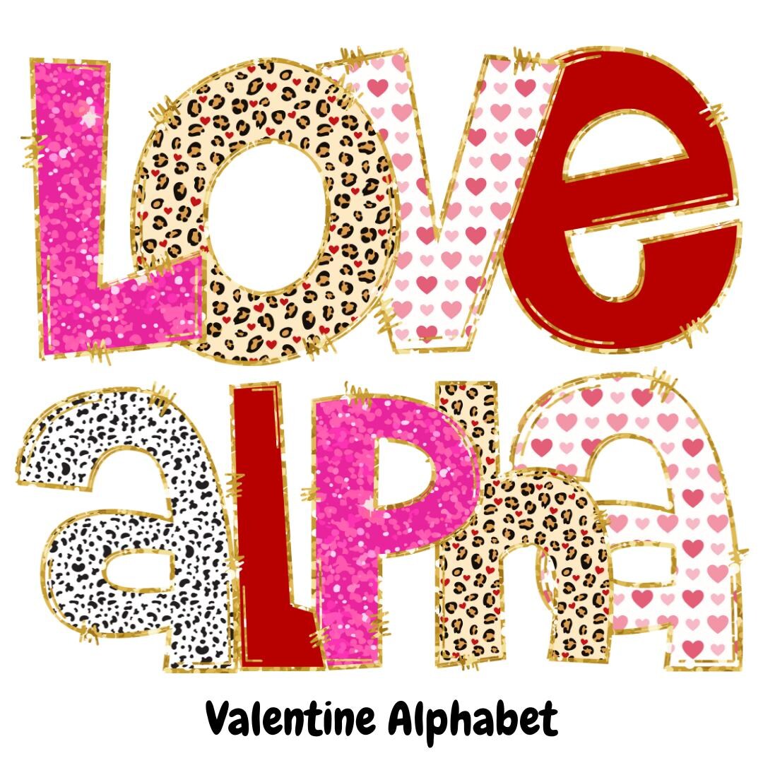 Red Valentine's Day Glitter Alphabet Letters | Leopard Letters and ...
