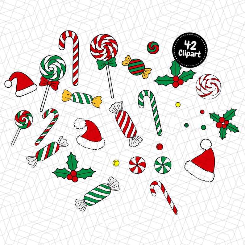 Preppy Candy Cane Christmas Alphabet Png Bundle | Doodle Alpha Font ...