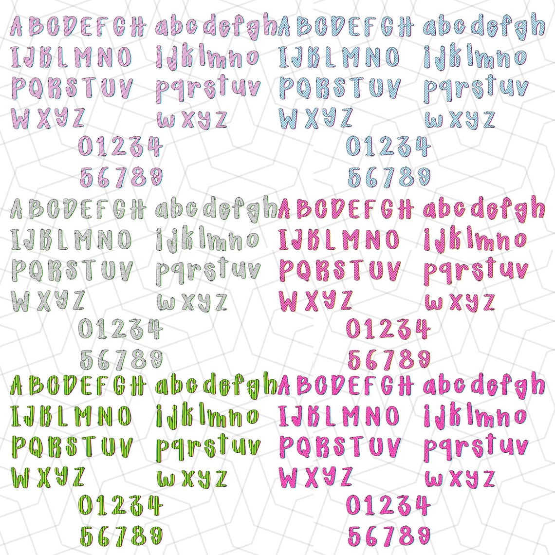 Preppy Vintage Back to School Teacher Alphabet | Doodle Alpha Font ...