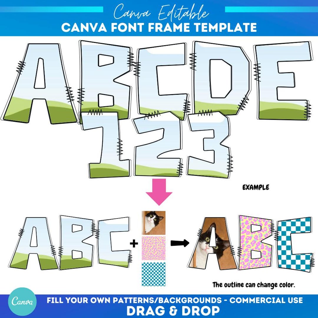 Canva Alpha Doodle | Canva Alpha Frame | Doodle Letter | Handwritten ...