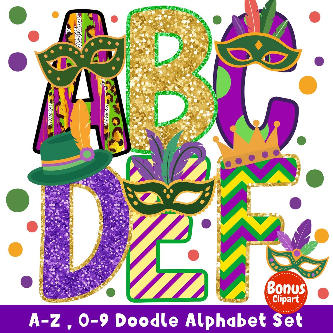 Make Your Own Name Mardi Gras Fat Tuesday Doodle Alphabet Png | Clip ...