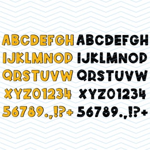 Bright Grunge Groovy Alphabet PNG, School Color Palette, Doodle Alpha ...