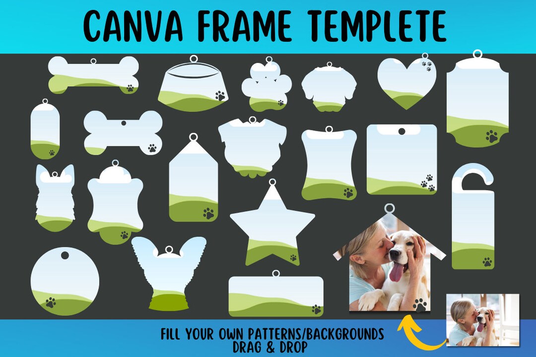 Dog Tag Frame Templates, Design Your Own Dog Tag, Personalized Dog ...