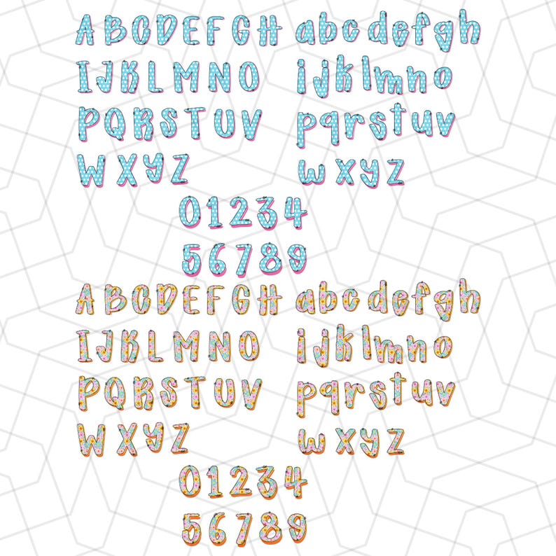 Retro Spring Alphabet Letters | Doodle Alpha Font Letter and Number ...
