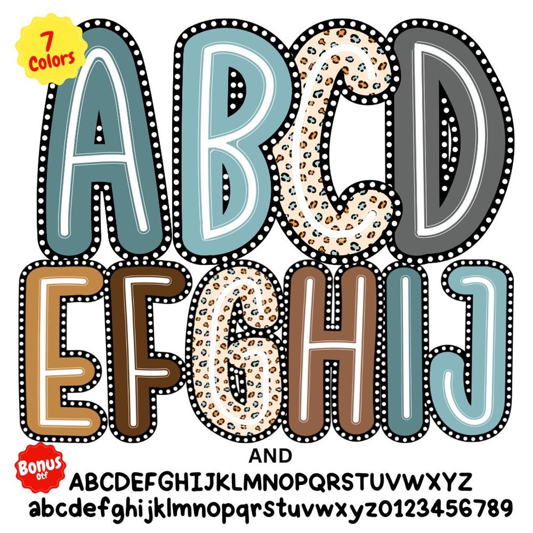 Winter Dotted Doodle Christmas Letters Png, Christmas Doodle Letters ...