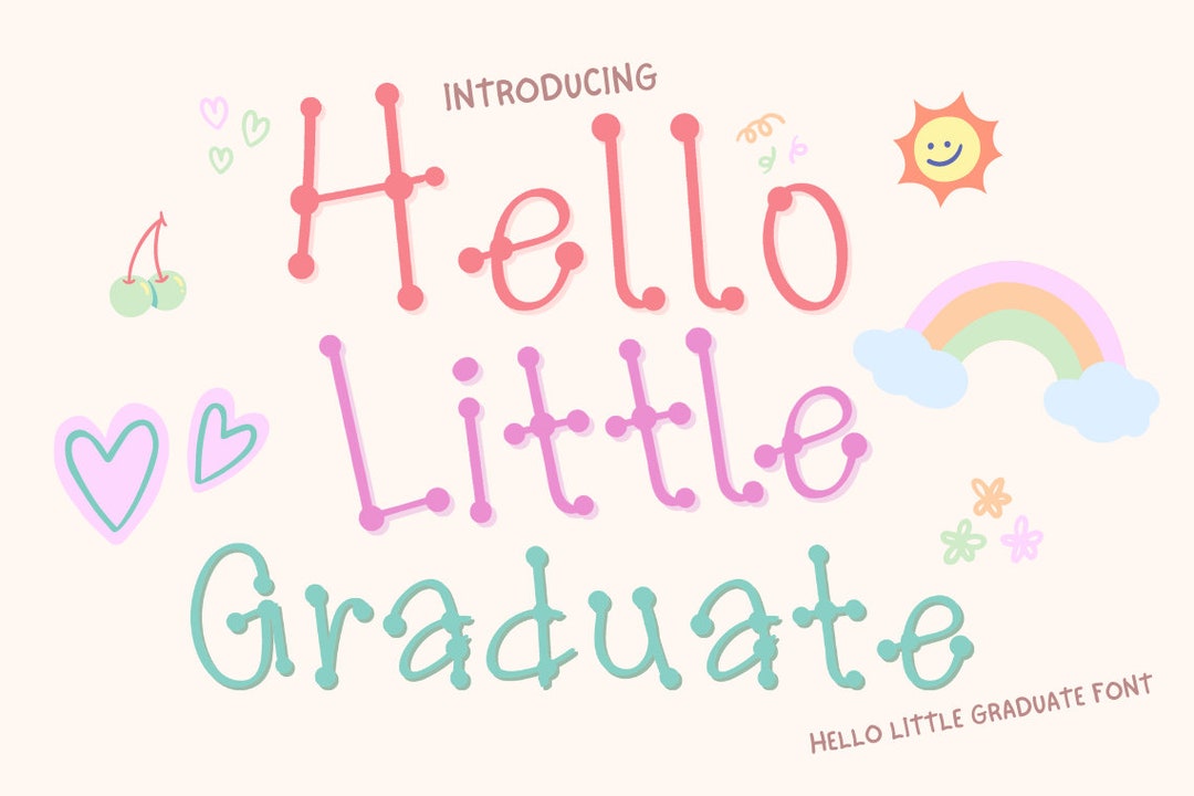 Graduation Font , Procreate Fonts , Hello Little Graduation, Cricut ...