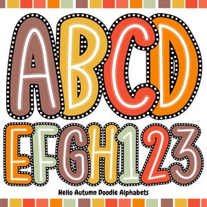 Autumn Bulletin Board Doodle Letters: Kindergarten, Teacher, School ...