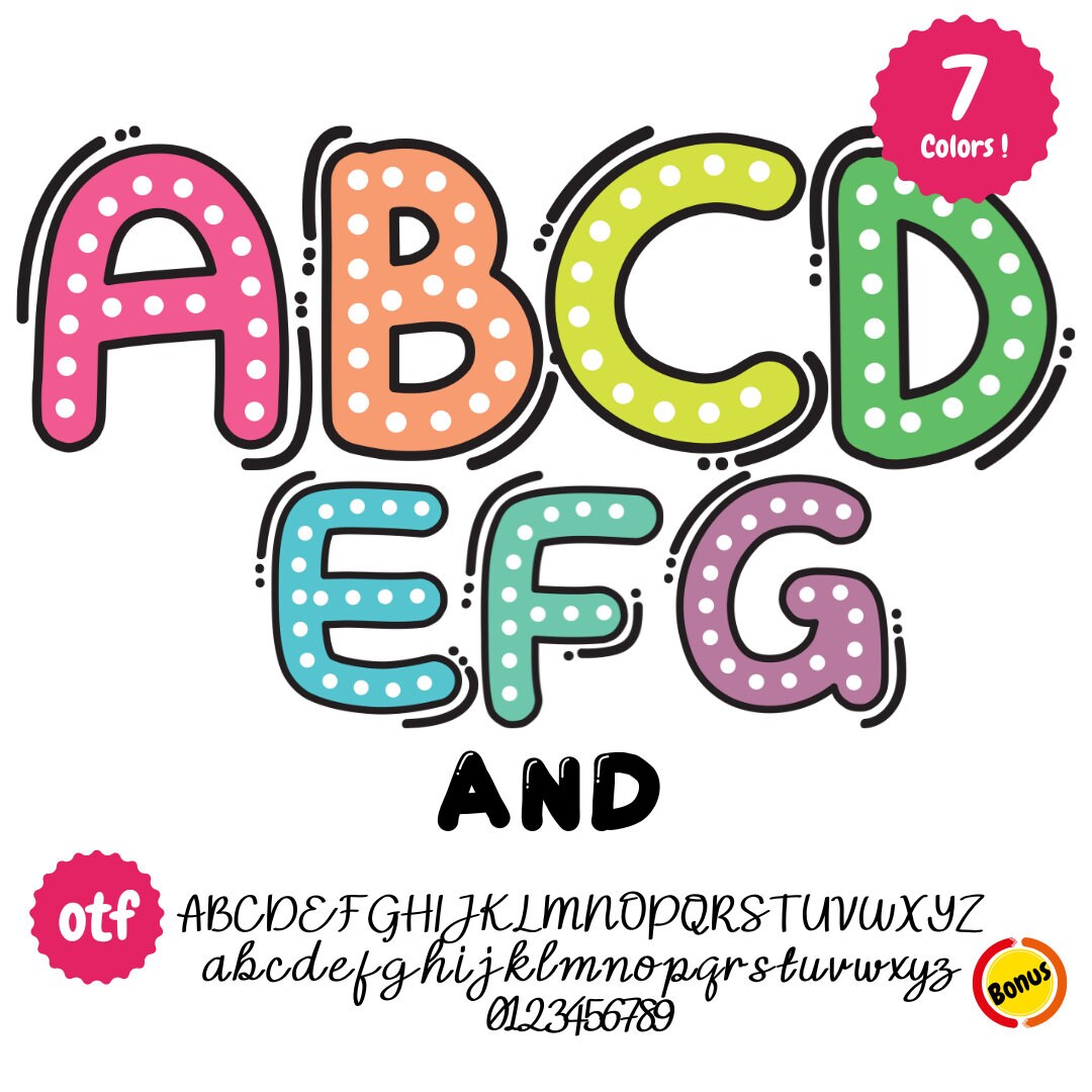 Bright Dot Dalmatian Alphabet Png, Custom Dalmatian Dot, Digital ...