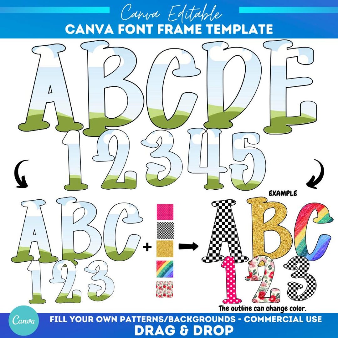 Canva Alpha Frame | Sublimation Design | Custom Fill Pattern | Font ...