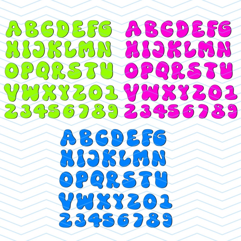 Groovy Alphabet Png, Retro Letters Png, Bright Neon Color Palette ...