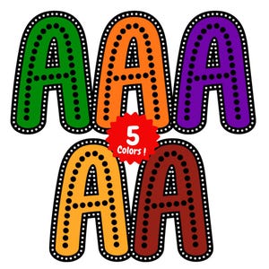 Bright Neon Dotted Font Png, Polka Dot Alphabet, Halloween Color ...