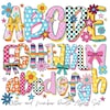 Bright Scribble Doodle Alphabet PNG Uppercase and Number Alpha Pack ...