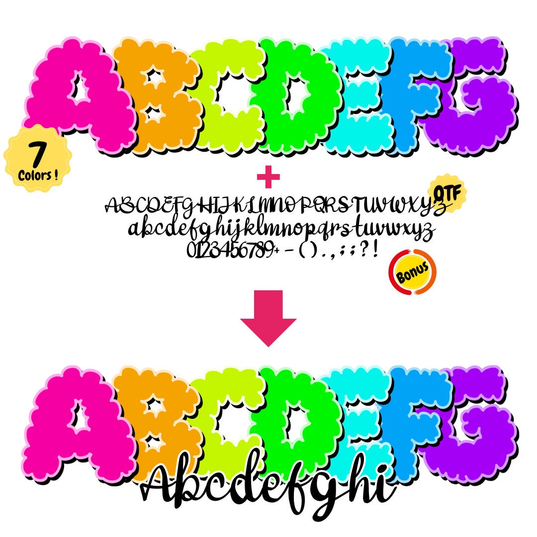 Neon Cloud Alpha PNG Bright, Colorful Alphabet Neon Font, Neon Letters ...