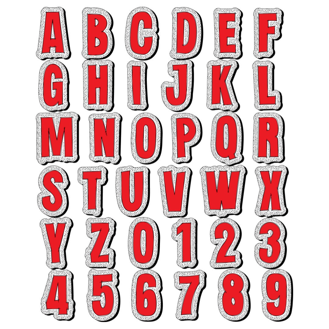 Bright Spotty Doodle Alphabet Letters, Doodle Dalmatian Dots PNG, Neon ...