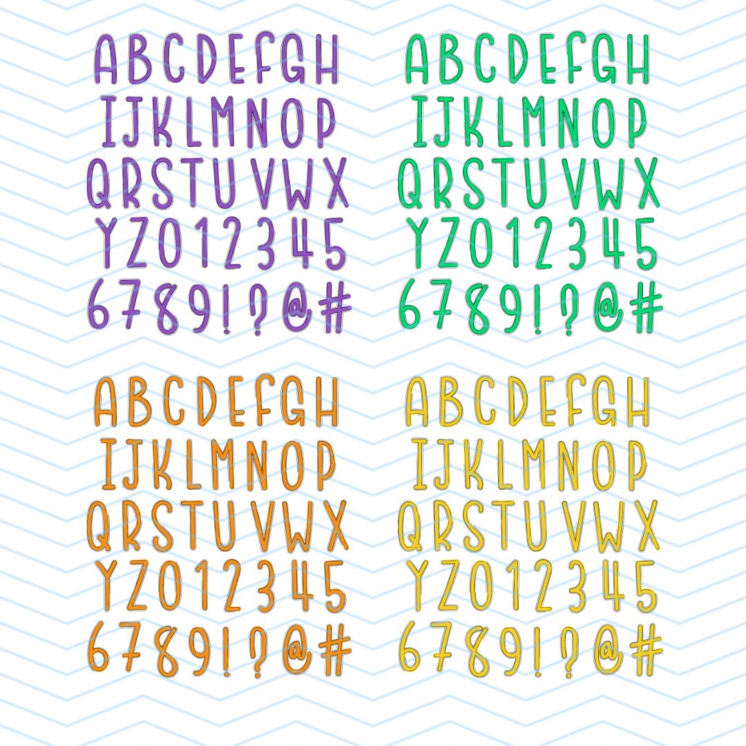 Neon Scribble Doodle Set- Bright Colorful Alphabet PNG Set for ...