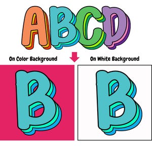 Neon Colorful Alphabet Doodle Font: Classic, Handwritten, Doodle ...