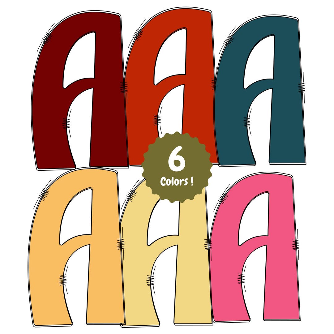 Groovy Retro Boho Alphabet Letters | Trendy School Themed Font ...