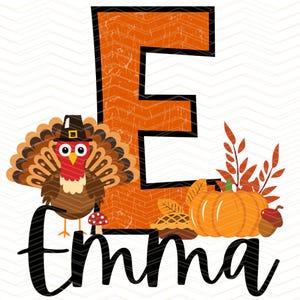 Thanksgiving Initial Letters and Number Png | Autumn Alphabet ...