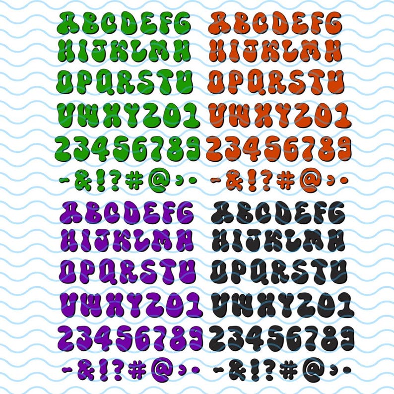 Halloween Groovy Retro Doodle Font: Orange Letters, Trick or Treat ...
