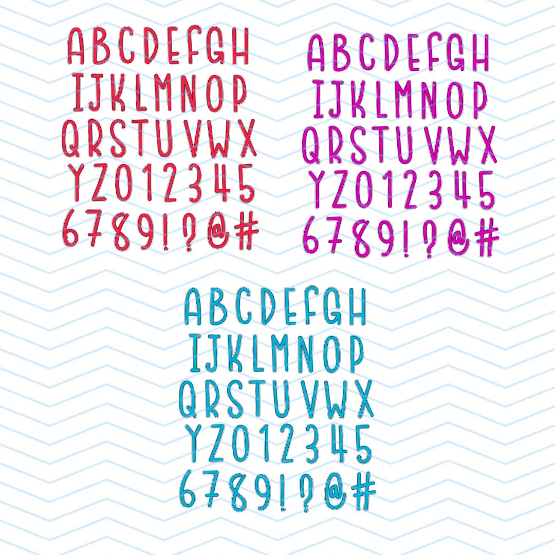 Neon Scribble Doodle Set- Bright Colorful Alphabet PNG Set for ...
