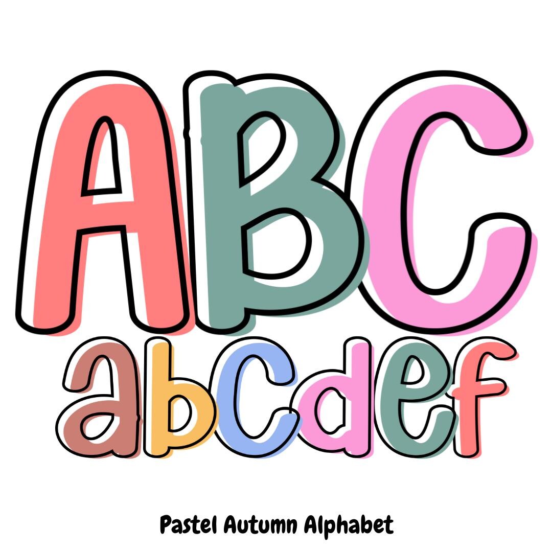Pastel Autumn Alphabet PNG | Soft & Cozy Fall Letter Set | Cute ...